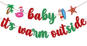 july christmas party decorations, baby its warm outside banner,hawaii mele kalikimaka christmas decorations, tropical summer christmas banner decorations