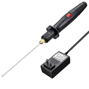 foam cutter, upgraded electric hot knife with button and power light, 100-240v/15w hot knife 10cm styrofoam cutting pen with electronic voltage transformer adaptor