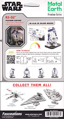 Fascinations Metal Earth Premium Series Star Wars R2-D2 in Color 3D Metal Model Kit