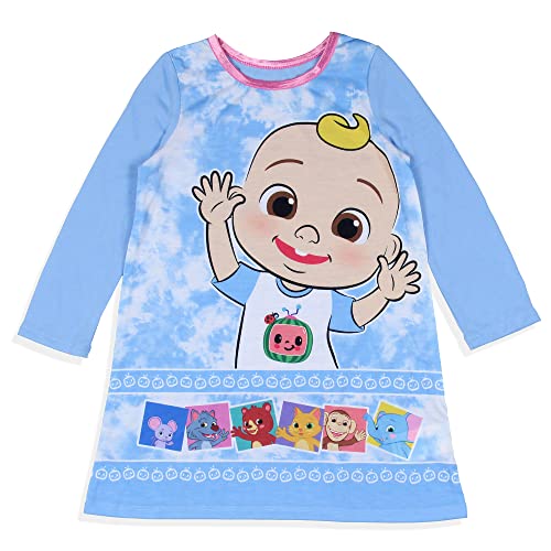 Komar Kids CoComelon Toddler Girls JJ Character Nightgown With Matching doll Gown, 3T Baby Blue