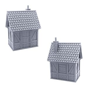 EnderToys Cottage Bundle, Terrain Scenery for Tabletop 28mm Miniatures Wargame, 3D Printed and Paintable