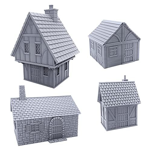 EnderToys Cottage Bundle, Terrain Scenery for Tabletop 28mm Miniatures Wargame, 3D Printed and Paintable