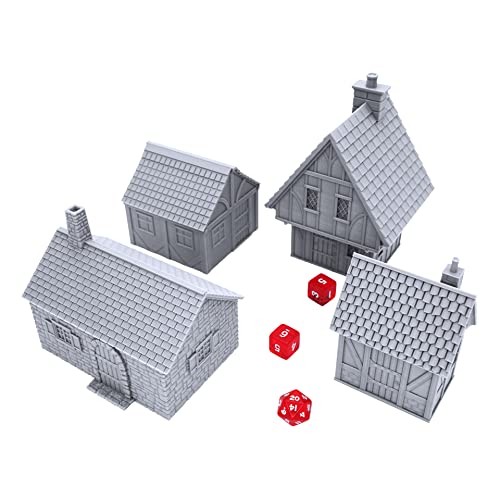 EnderToys Cottage Bundle, Terrain Scenery for Tabletop 28mm Miniatures Wargame, 3D Printed and Paintable