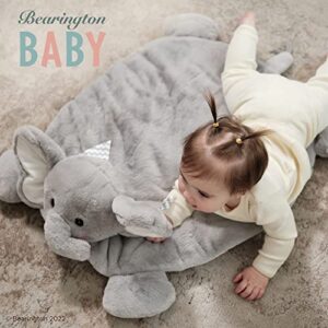 Bearington Baby Lil’ Spout Play Mat: 30” x 30” Plush Elephant Belly Blanket and Play Mat, Includes Soft Plush Fur and Adorable Bow, Perfect for Infants and Toddler Floor Time, Great