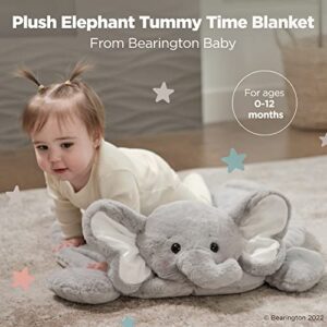 Bearington Baby Lil’ Spout Play Mat: 30” x 30” Plush Elephant Belly Blanket and Play Mat, Includes Soft Plush Fur and Adorable Bow, Perfect for Infants and Toddler Floor Time, Great