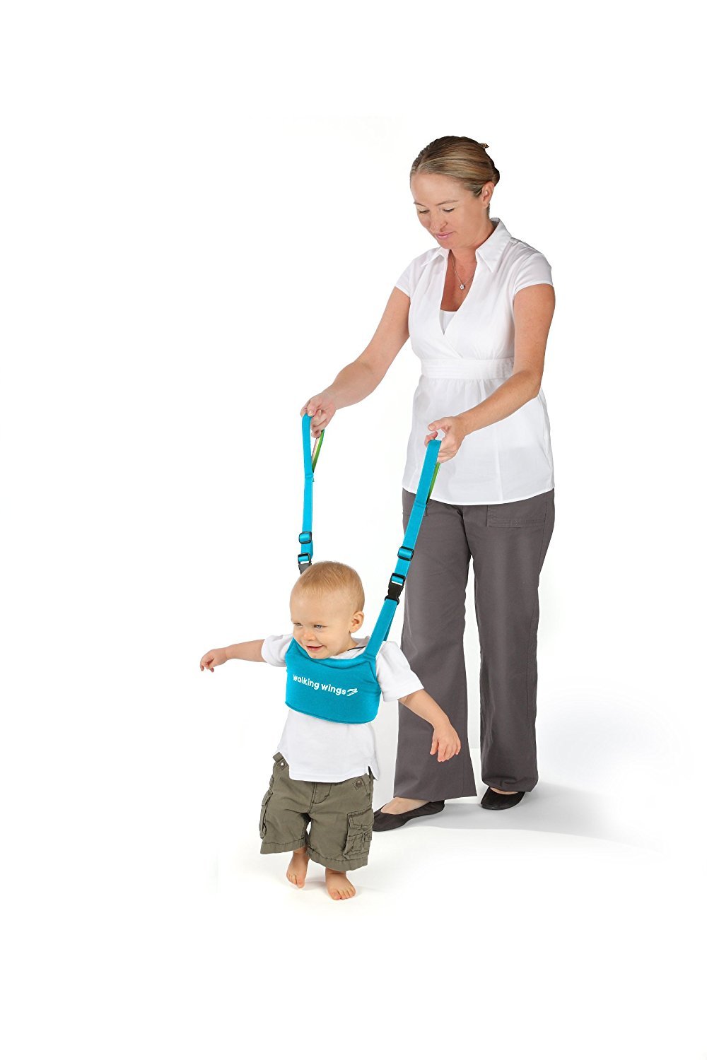 UpSpring Baby Walking Wings Learn to Walk Assistant, Blue, Handheld Baby Walker Harness for Babies and Toddlers