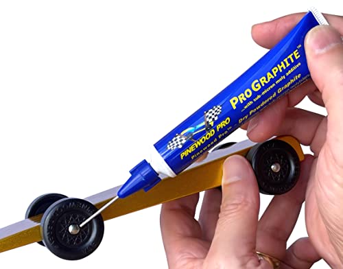 Pinewood Pro PRO Graphite with Easy Application Needle tip - Dry Graphite with Moly Lube for use on Pinewood Derby Car Axles | Premium Graphite Lubricant with Moly is The Ultimate Lubricant