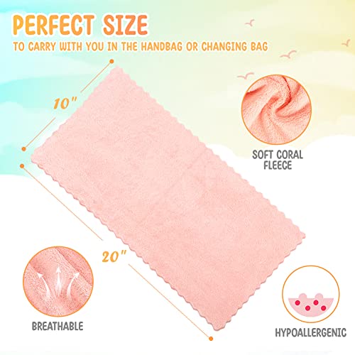 HOMEXCEL Baby Burp Cloths 8 Pack,Extra Absorbent Soft Coral Fleece Burping Cloths for Newborn Baby Girl Boy, 20 x 10 Inch Large Hand Washcloths Gentle on Baby Sensitive Skin