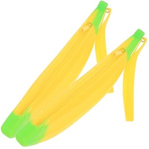 ciieeo 2pcs banana shaped pencil bag silicone pen bag large capacity banana pencil case