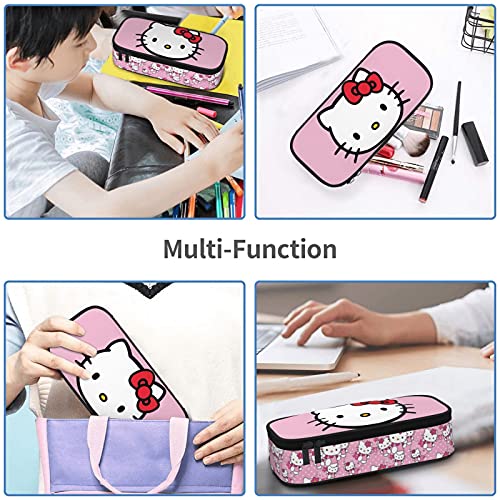 Anime Pen Bags Pouch Big Capacity Zipper Pencil Cases for Office Supplies Adults Women Travel Portable Organizer Box Storage Bag Makeup Case