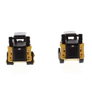 1:64 Scale Caterpillar 272D2 Skid Steer Loader & 297D2 Compact Track Loader - Play & Collect by Diecast Masters (Comes with 2 Models and 2 Bucket, 2 Broom, 2 Pallet Forks, and 2 Auger Attachments)