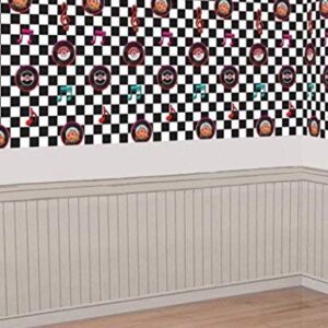 Amscan 50's Theme Checkered Scene Setter Room Roll Party Decorations, 48" x 40', Multicolor