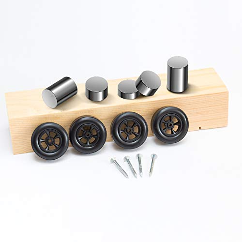 12 Pieces Tungsten Weights in 4 Size Incremental Cylinders Car Weights Race Tungsten Weights Compatible with Pinewood Derby Car Race