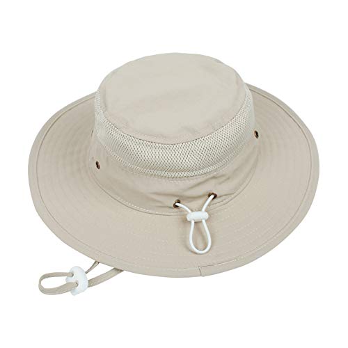 Baby Sun Hat for Girls Boys UPF 50+ Sun Protection Wide Brim Beach Hat Bucket hat Beige 12-24 Months