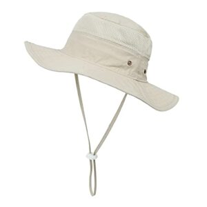 Baby Sun Hat for Girls Boys UPF 50+ Sun Protection Wide Brim Beach Hat Bucket hat Beige 12-24 Months