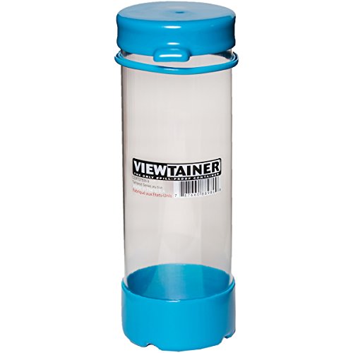 Viewtainer CCRT27508-9 Sky Blue Tethered Cap Storage Container, 2.75" x 8"