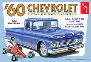 amt 1960 chevy custom fleetside pickup w-go kart 1:25 scale model kit