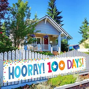 100th day of school banner decorations – colorful happy 100th days banner decorations for kindergarten pre-school primary high school banner 100th days party supplies decorations