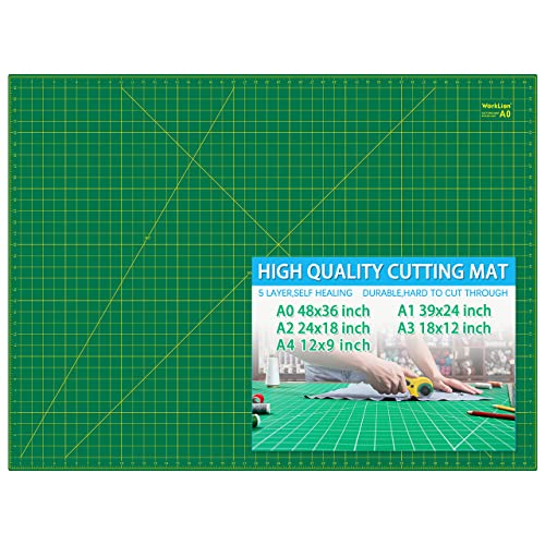 WorkLion 36" x 48" Self Healing Cutting Mat: Double sided 5-Ply Non-Slip - Professional for Scrapbooking & Quilting & Sewing & Arts & Crafts Project (Green)…