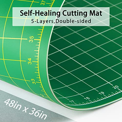 WorkLion 36" x 48" Self Healing Cutting Mat: Double sided 5-Ply Non-Slip - Professional for Scrapbooking & Quilting & Sewing & Arts & Crafts Project (Green)…