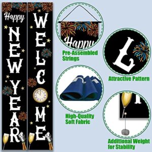 Happy New Year Decorations Front Door Porch Banners 2023, New Year Eve Hanging Banners for Party Supplies 12x72 Inch