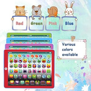 SPOGENN Learning Tablet Educational Touch Pad for Fun Learn Number ABCs Spelling Animal Green