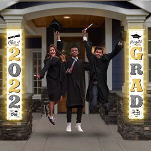 Honkdecor Graduation Decorations Banners with String Light -Class of 2022 White