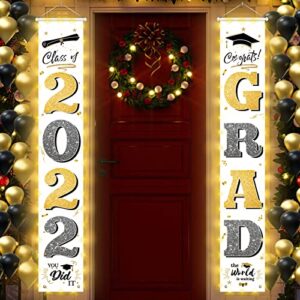 Honkdecor Graduation Decorations Banners with String Light -Class of 2022 White