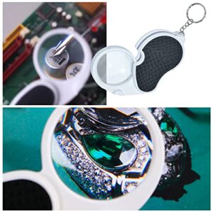 Small Magnifying Glass with Light for Purse 5X Glass with Handheld Pocket Illuminated Folding Hand Held Lighted Magnifier for Reading Coins Hobby Travel