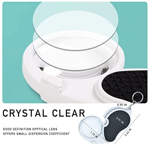 Small Magnifying Glass with Light for Purse 5X Glass with Handheld Pocket Illuminated Folding Hand Held Lighted Magnifier for Reading Coins Hobby Travel