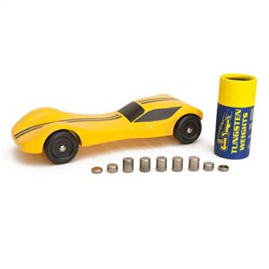 Pinewood Car Derby Weights Tungsten 3.25oz. Pine Race Car Power with Varied Sizes of Incremental Cylinders. Heavy with No Lead. by Dr. Rocket