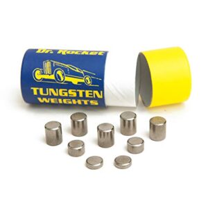 pinewood car derby weights tungsten 3.25oz. pine race car power with varied sizes of incremental cylinders. heavy with no lead. by dr. rocket