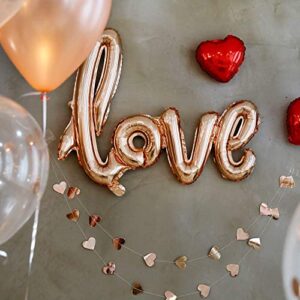 ebabyland 3Pack Rose Gold Heart Banner -graduation party decorations 2022 rose gold party decorations bachelorette party banner wedding birthday baby shower bridal shower decorations