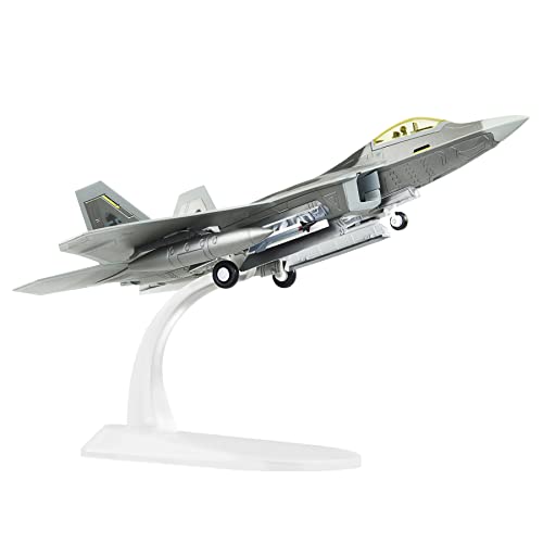 HANGHANG 1/100 Scale F-22 Raptor Airplane Model Diecast Military Fighter Plane Model for Collection and Gift