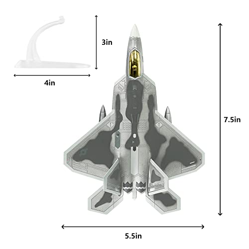 HANGHANG 1/100 Scale F-22 Raptor Airplane Model Diecast Military Fighter Plane Model for Collection and Gift