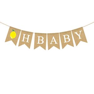 natural jute burlap banner lemon theme baby shower party decoration fireplace mantle decoration