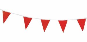 cortina vinyl pennant 03-400-60, 9″ width, red, 60′ length