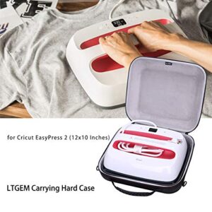 LTGEM EVA Hard Case for Cricut EasyPress 2 (12x10 Inches) - Travel Protective Carrying Storage Bag