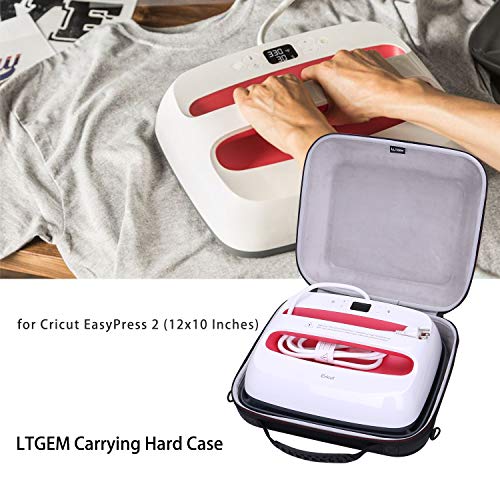 LTGEM EVA Hard Case for Cricut EasyPress 2 (12x10 Inches) - Travel Protective Carrying Storage Bag