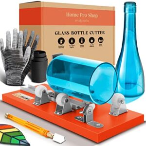 Home Pro Shop Premium Glass Bottle Cutter Kit - DIY Glass Cutter for Bottles - Beer & Wine Bottle Cutter Tool with Safety Gloves & Accessories