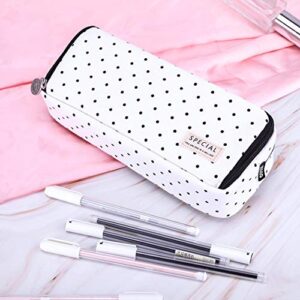 iSuperb Large Capacity Pencil Case Big 3 Compartments Pencil Pouch Canvas Pen Bag Zipper Stationery Storage Makeup Cosmetic Bags for Women Men