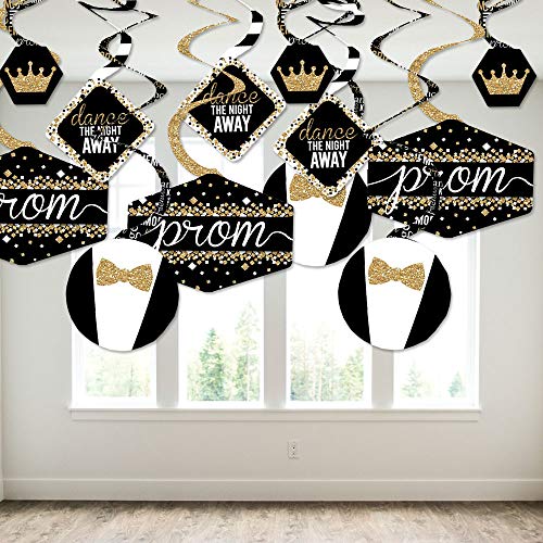 Big Dot of Happiness Prom - Prom Night Party Hanging Decor - Party Decoration Swirls - Set of 40