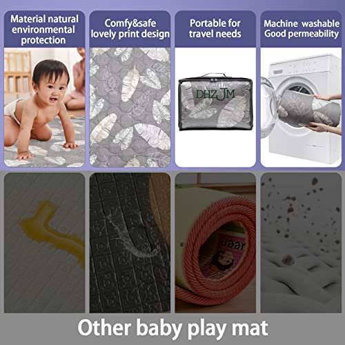 DHZJM Baby Play Mat,71x59 Play mat for Baby,One-Piece Crawling Mat Non Slip Baby Mat for Floor,Tummy Time Mat-Baby Padded Floor mat Compatible for Dripex Baby Playpen-Baby Regustrt Search (Leaves)