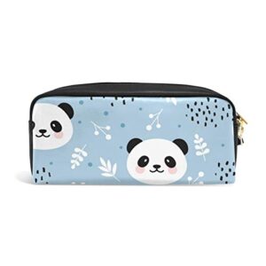 alaza cute pencil case panda leaf polka dot pen cases organizer pu leather comestic makeup bag make up pouch, back to school gifts