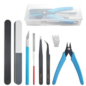 bxqinlenx professional 8 pcs gundam model tools kit modeler basic tools craft set hobby building tools kit for gundam car model building repairing and fixing(a)