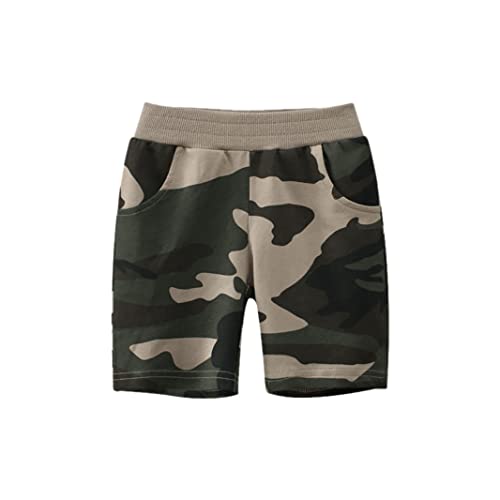 HDLEXD Toddler Boys Kids Summer Camo Knee Length Sport Jogger Bottoms Shorts Casual Active Harem Pants Khaki 3T