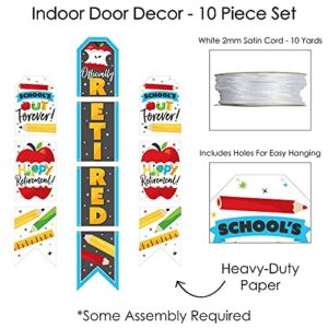 Big Dot of Happiness Teacher Retirement - Hanging Vertical Paper Door Banners - Happy Retirement Party Wall Decoration Kit - Indoor Door Decor