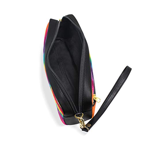 ALAZA Cute Pencil Case Tie Dye Rainbow Colorful Pen Cases Organizer PU Leather Comestic Makeup Bag Make up Pouch, Back to School Gifts