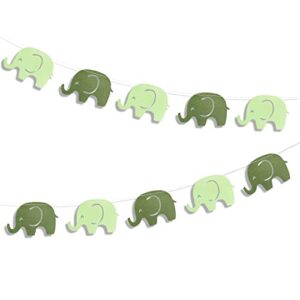 green baby shower garland elephant banner elephant theme party decoration birthday supplies baby nursery classroom decorations gender reveal decoration 10feet 17pcs