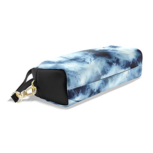 ALAZA Cute Pencil Case Tie Dye Pattern Indigo Blue Abstract Pen Cases Organizer PU Leather Comestic Makeup Bag Make up Pouch, Back to School Gifts